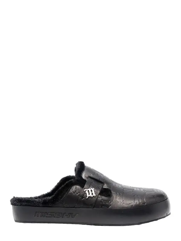 MISBHV Home Monogram Mules - Black