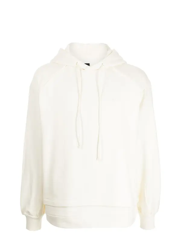JUUN.J Layered Cotton Hoodie - White