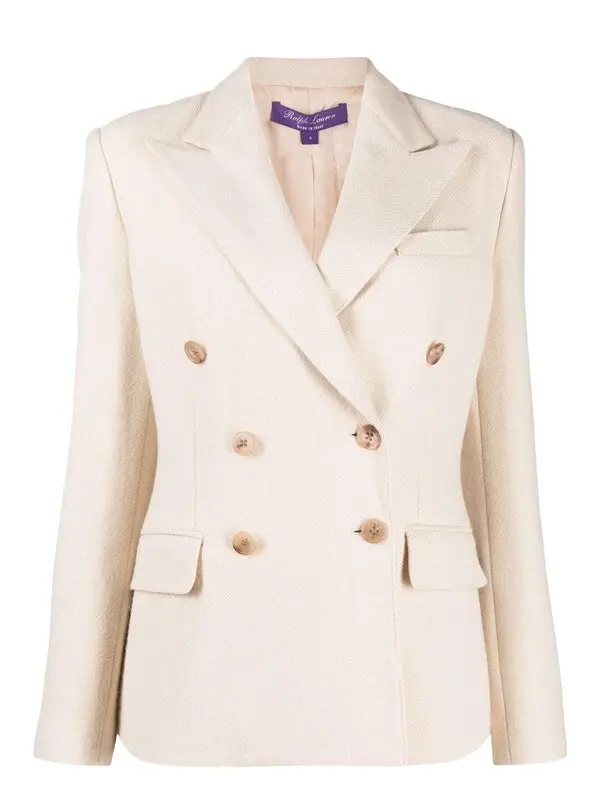 Ralph Lauren Double-breasted Alpaca Wool-blend Blazer - Neutrals
