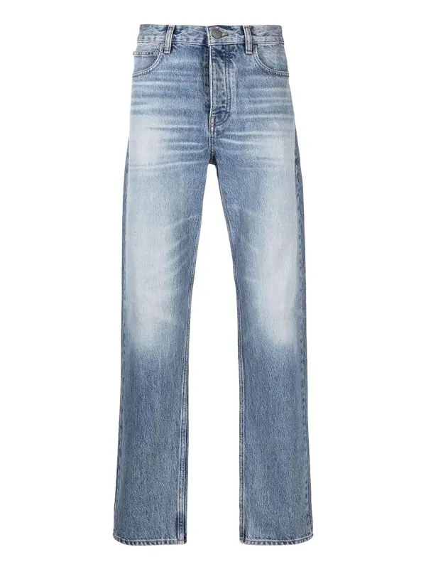 FRAME Washed Straight-leg Jeans - Blue