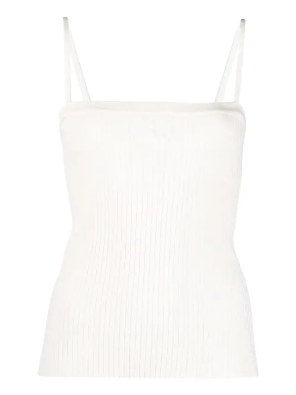 COURREGES Logo-embroidered Tank Top - White