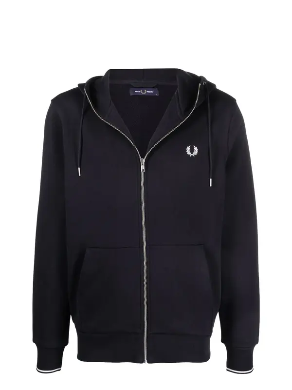 Fred Perry Logo-embroidered Hoodie - Blue
