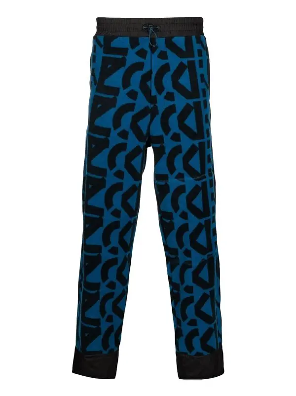Kenzo Monogram-print Fleece Track Pants - Blue