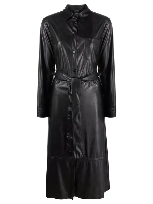 Pinko Maris Faux-leather Belted Dress - Black