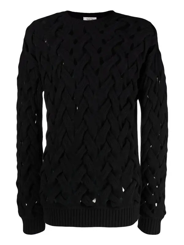 Valentino Garavani Woven Knitted Jumper - Black