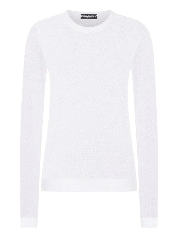 Dolce & Gabbana Semi-sheer Knitted Top - White
