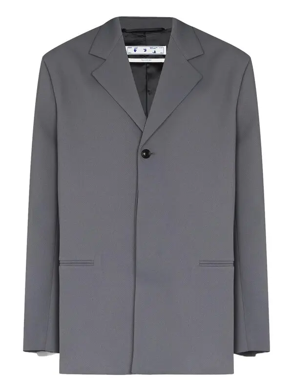 Off-White Crease Single-breasted Blazer - Grey