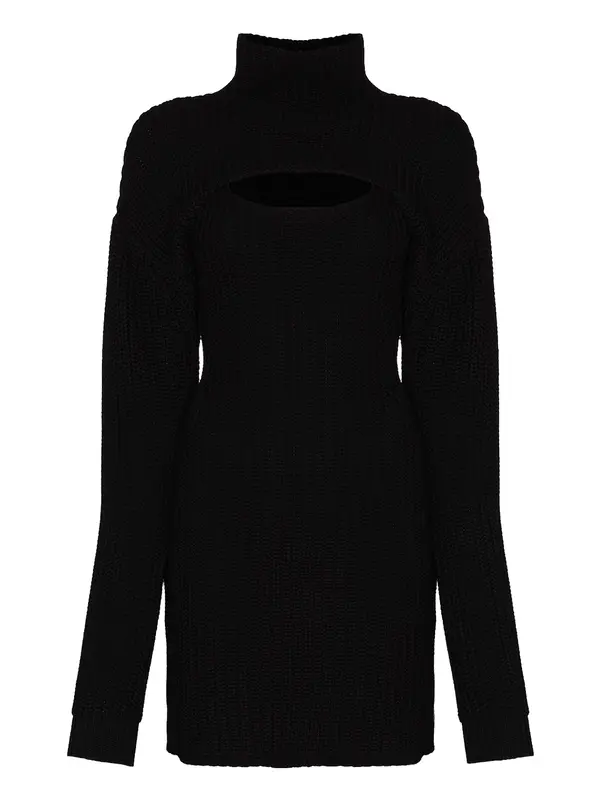 RtA Jady Turtleneck Knitted Dress - Black