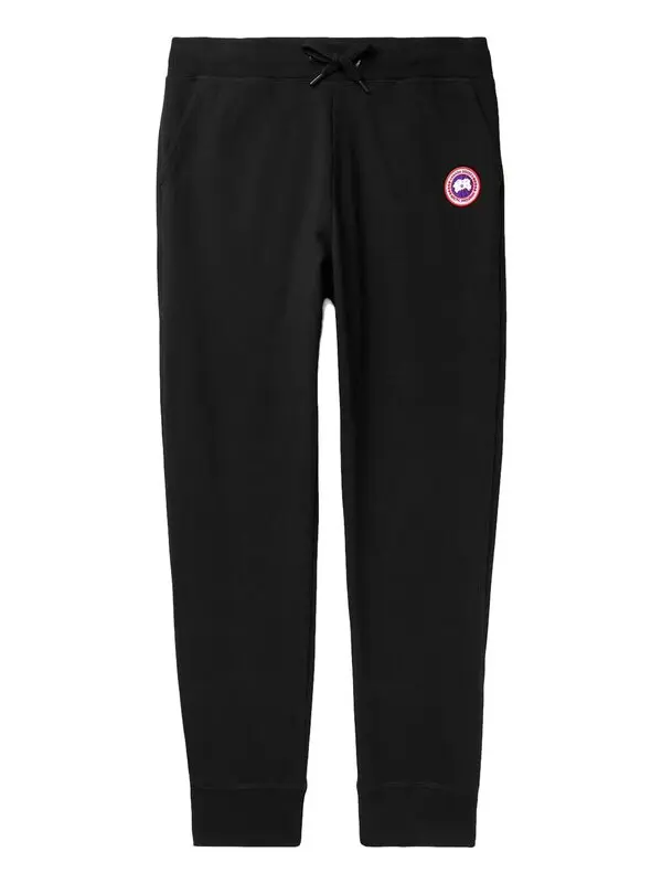 Canada Goose Logo-appliquéd Cotton-jersey Sweatpants - Black