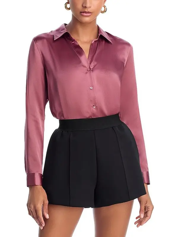 L'Agence Tyler Silk Blouse - Dark Mauve
