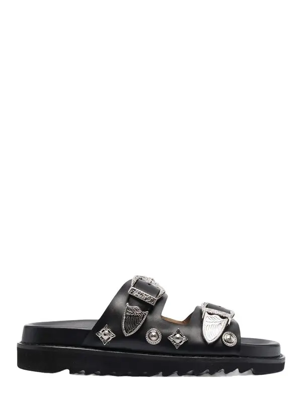 Toga Side-buckle Sandals - Black