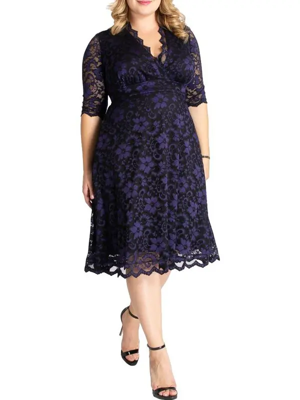 KIYONNA Mon Cheri Lace Cocktail Dress - Violet Noir