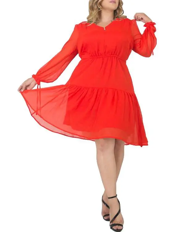 STANDARDS & PRACTICES Prairie Chiffon Long Sleeve Dress - Tigerlily