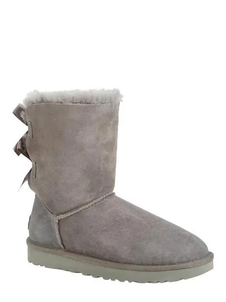UGG Bailey Bow Ii Genuine Shearling Boots - Grey Suede