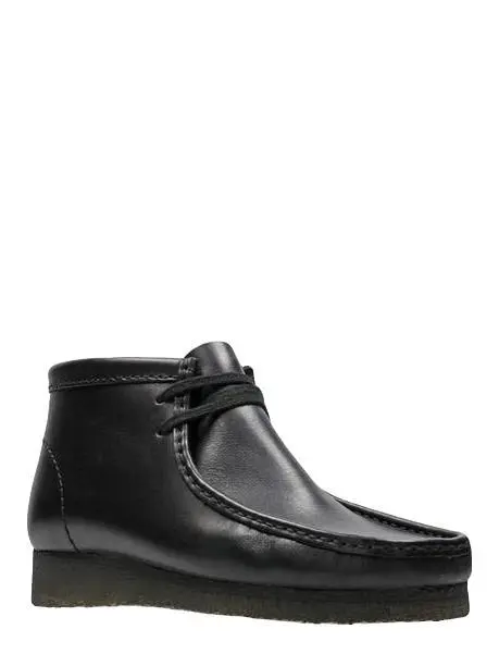 Clarks Wallabee Chukka Boot - Black Leat