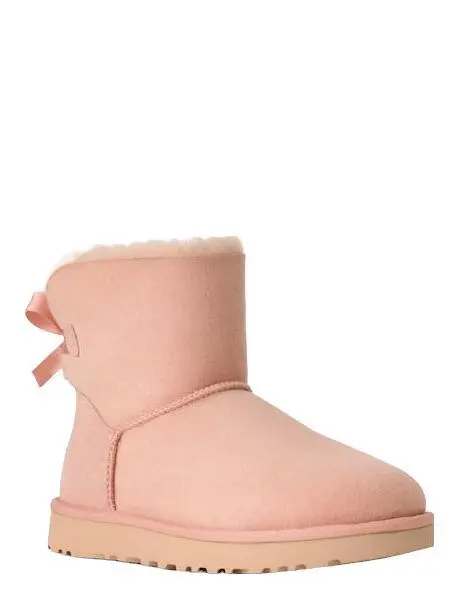UGG Mini Bailey Bow Ii Shearling Bootie - Beige Blush