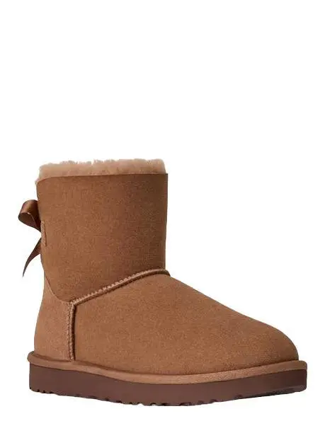 UGG Mini Bailey Bow Ii Shearling Bootie - Rocky Oak