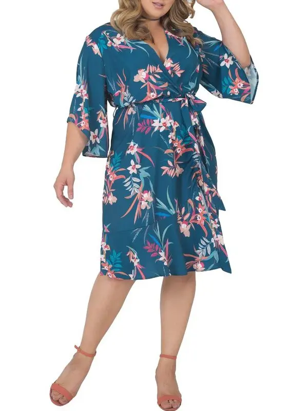STANDARDS & PRACTICES Wrap Dress - Tropical Mist