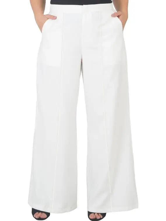 STANDARDS & PRACTICES High Waist Wide Leg Pants - Off White