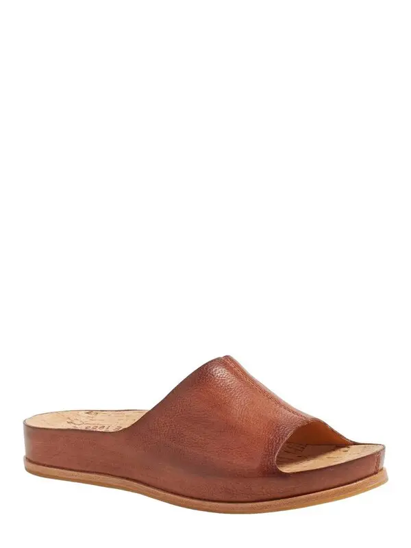Kork-Ease® Leather Slide Sandal - Etiope Brown Leather