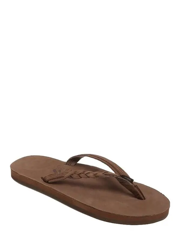 RAINBOW® Braided Leather Flip Flop - Expresso