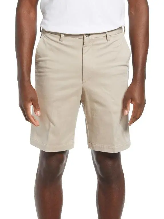VINTAGE 1946 Classic Flat Front Chino Shorts - Khaki