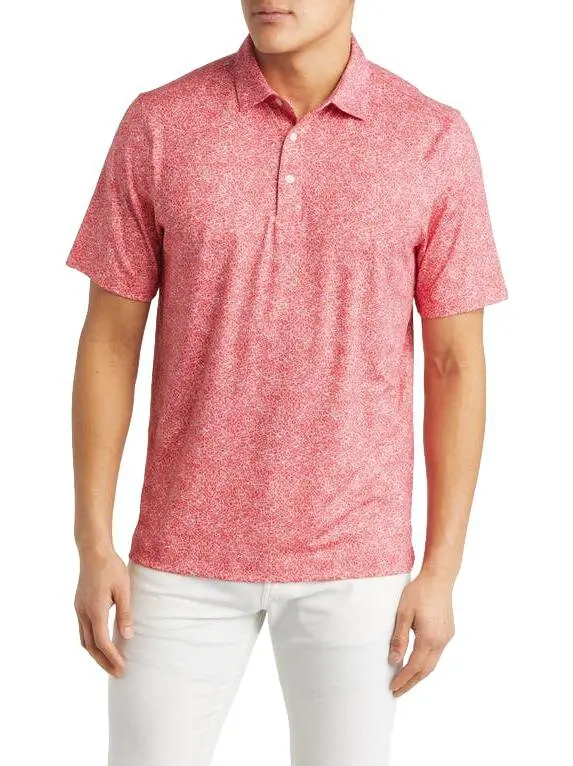 Cutter & Buck Pike Constellation Print Performance Polo - Red