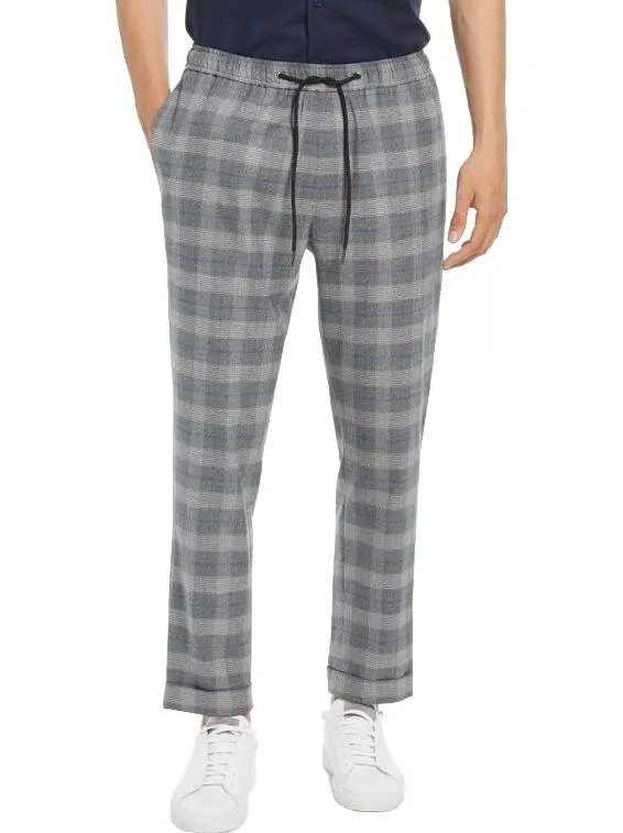 OPEN EDIT Plaid Stretch Trousers - Blue Pop Plaid