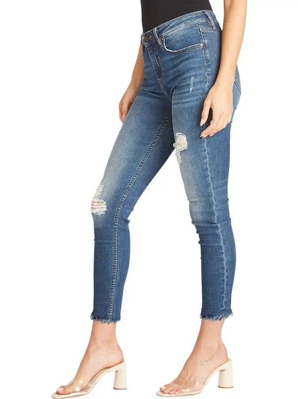 VIGOSS Jagger Distressed Skinny Jeans - Med Wash