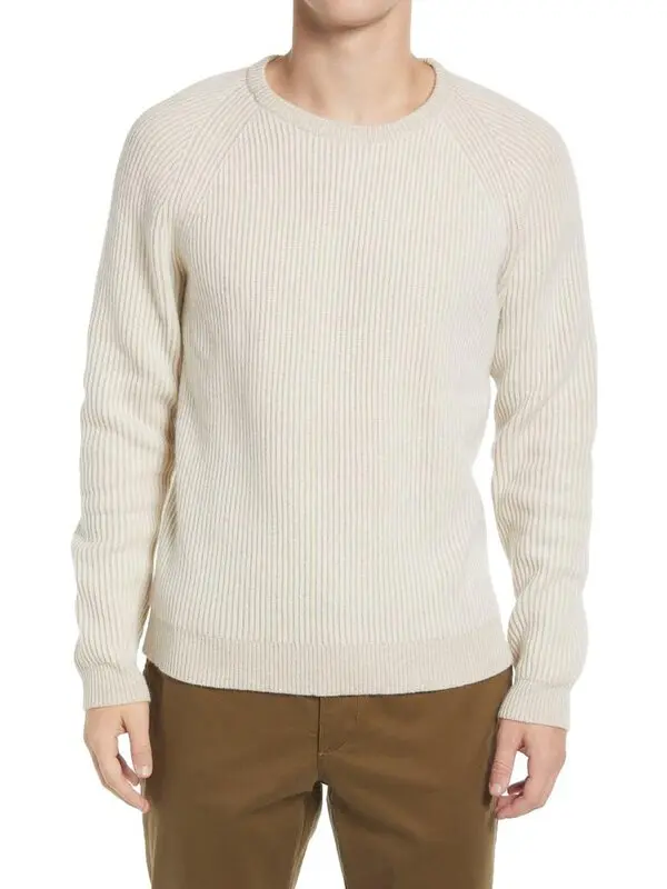Billy Reid Fisherman Rib Crewneck Sweater - Natural