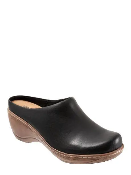 SOFTWALK® Madison Clog - Black Leather