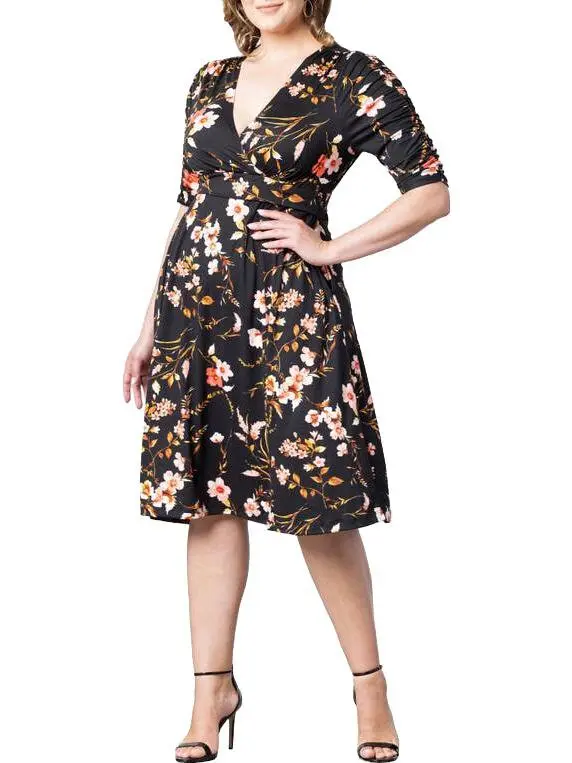 KIYONNA Gabriella Print A-line Dress - Midnight Garden