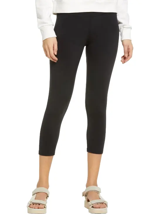 Hue Active Cool Breeze Pocket Capri Performance Leggings - Black