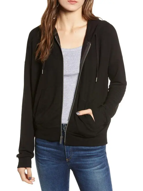Splendid Supersoft Zip-up Hoodie - Black
