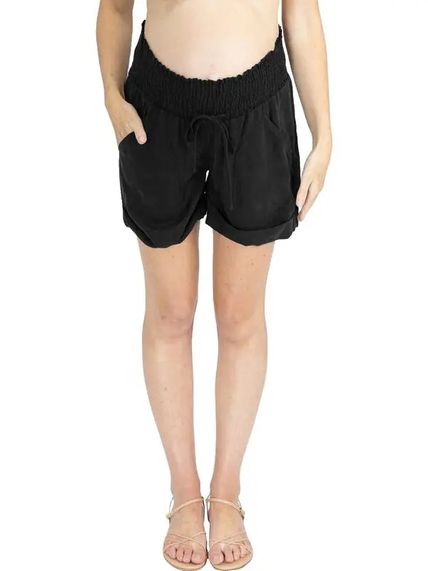 ANGEL MATERNITY Tencel® Maternity Shorts - Black