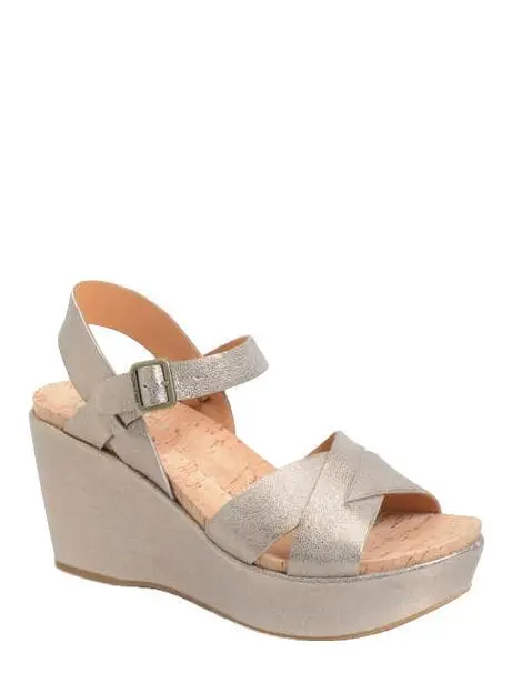 Kork-Ease® Ava 2.0 Platform Wedge Sandal - Soft Gold Metallic