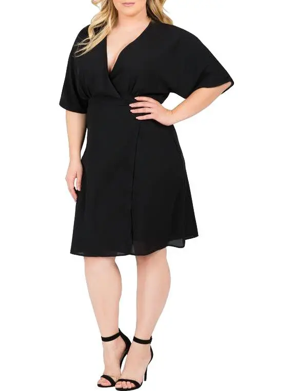 STANDARDS & PRACTICES Candice Georgette Wrap Dress - Black