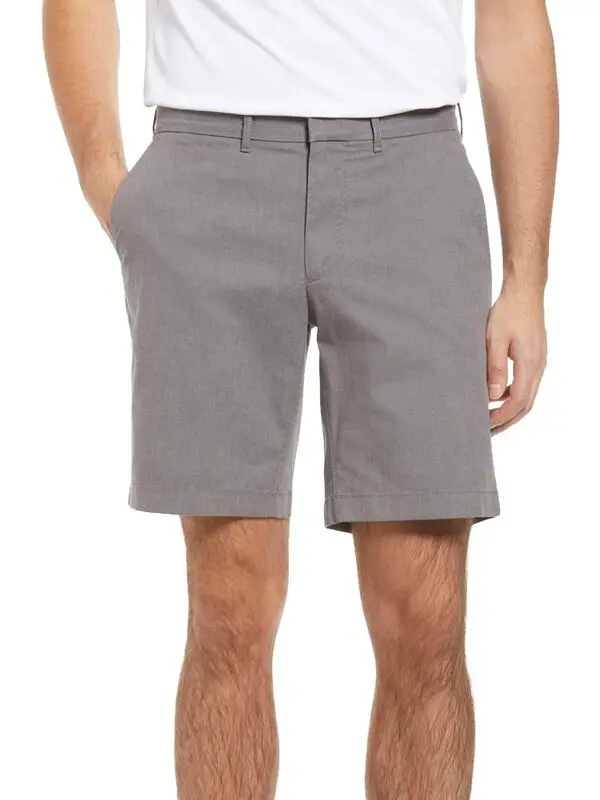 Nordstrom Slim Fit Coolmax Flat Front Chino Shorts - Grey Tornado