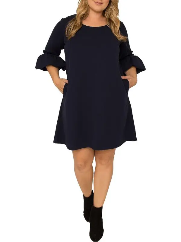 STANDARDS & PRACTICES Stella Crepe Knit Dress - Navy