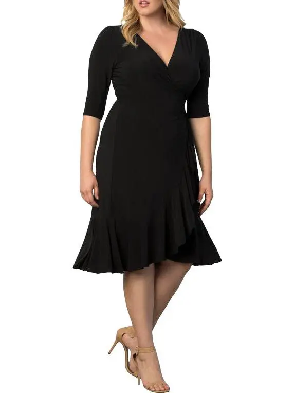 KIYONNA Whimsy Wrap Dress - Black Noir