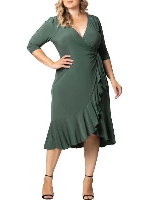 KIYONNA Whimsy Wrap Dress - Fern Green