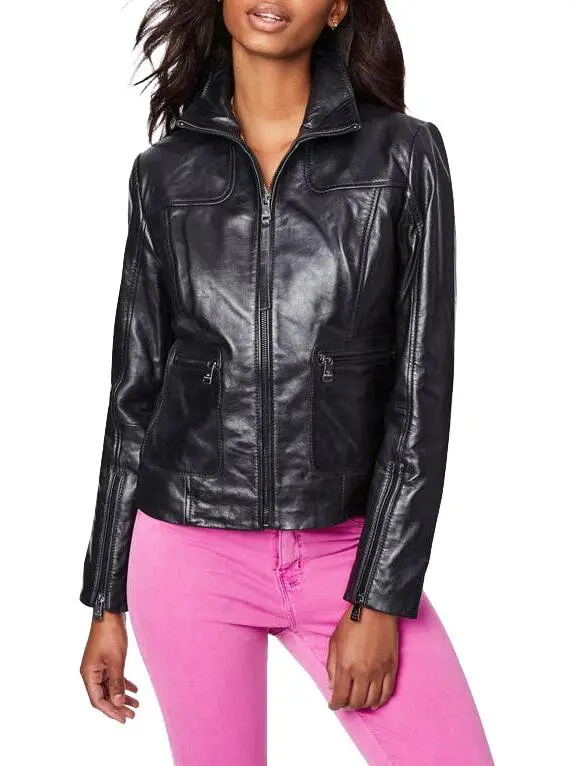Bernardo Lambskin Leather Jacket - Black