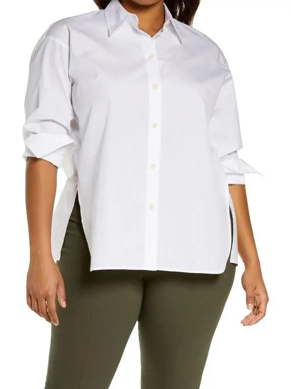 Vince Cotton Poplin Button-up Shirt - Optic White