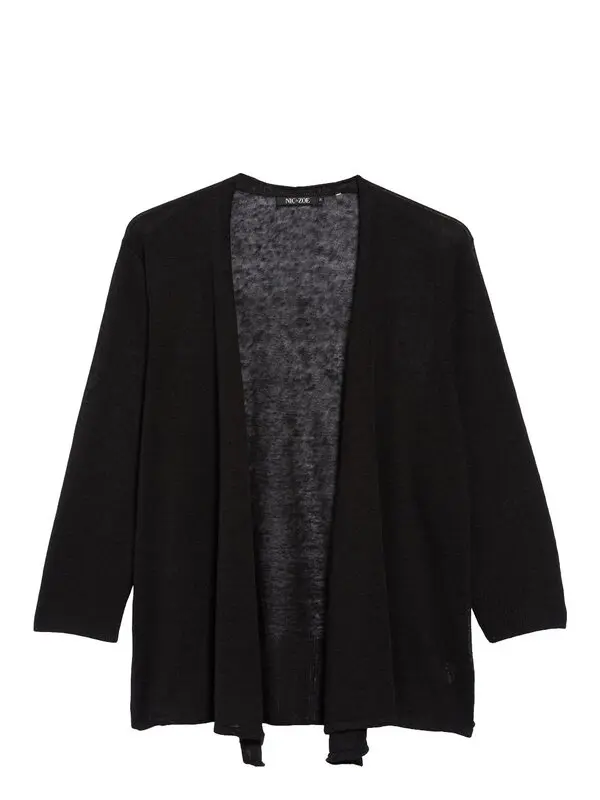 NIC+ZOE 4-way Three Quarter Sleeve Cardigan - Black Onyx