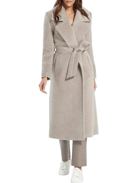 Sentaler Bouclé Notch Collar Alpaca & Wool-blend Wrap Coat - Sand