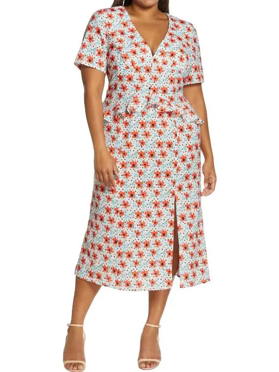 CHI CHI LONDON Floral Ruffle Sheath Dress - Multi