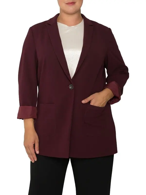 STANDARDS & PRACTICES Dorothy Boyfriend Jacket - Burgundy