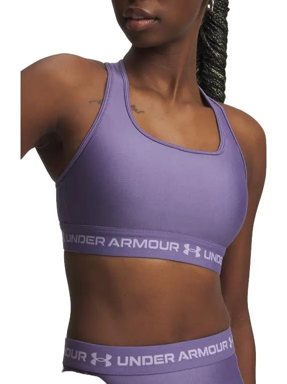 Under Armour Heatgear® Mid Cross Back Sports Bra - Purple Luxe//purple Crest