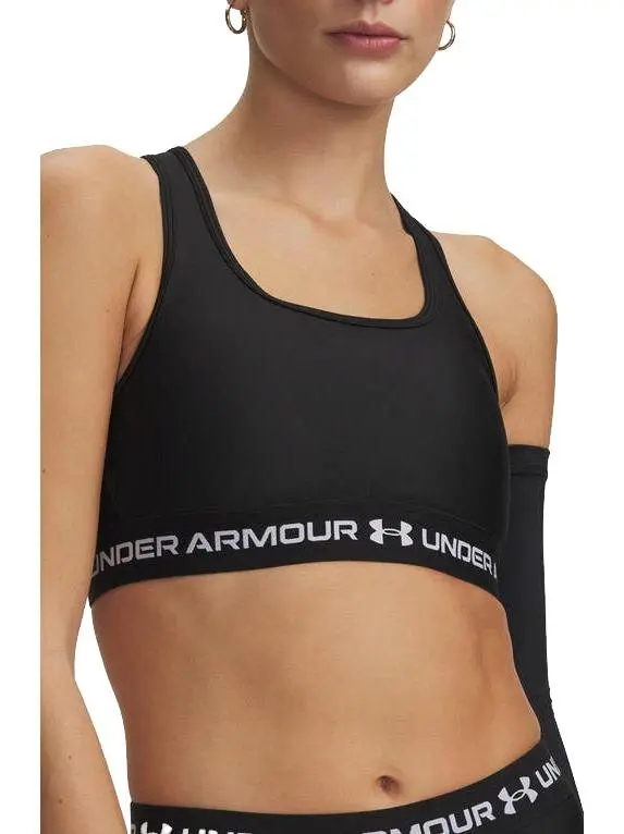 Under Armour Heatgear® Mid Cross Back Sports Bra - Ultimate Black//white
