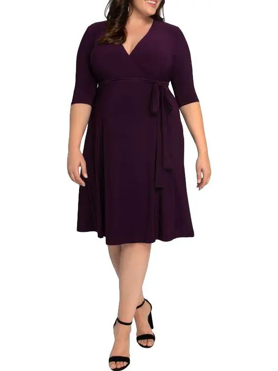 KIYONNA Essential Wrap Dress - Plum Passion